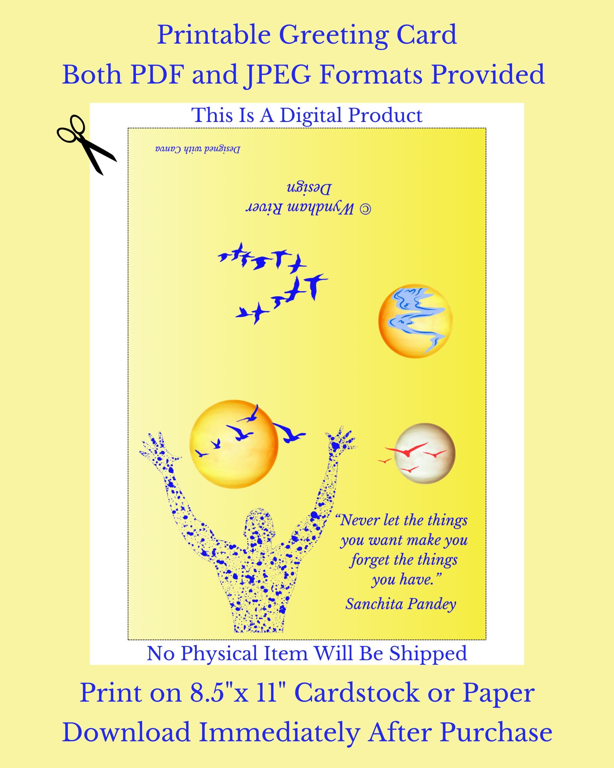 Digital Download Greeting, Writing Card, Stationery, All Occasion Card ...