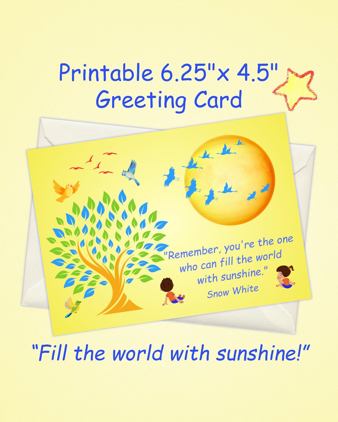 Kids' Inspirational Greeting Card | Kids Printable Encouragement Card ...