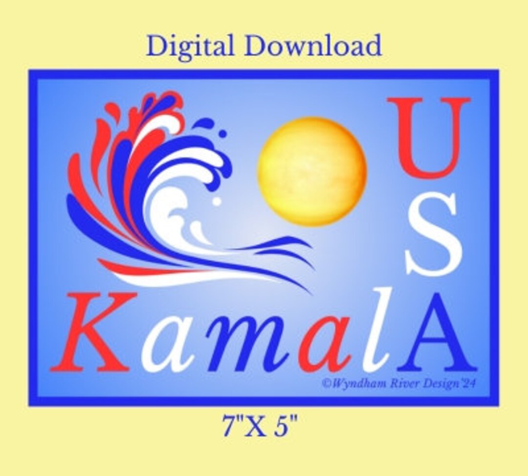 Kamala Digital Download Print Harris Campaign Notecard Greeting Red ...