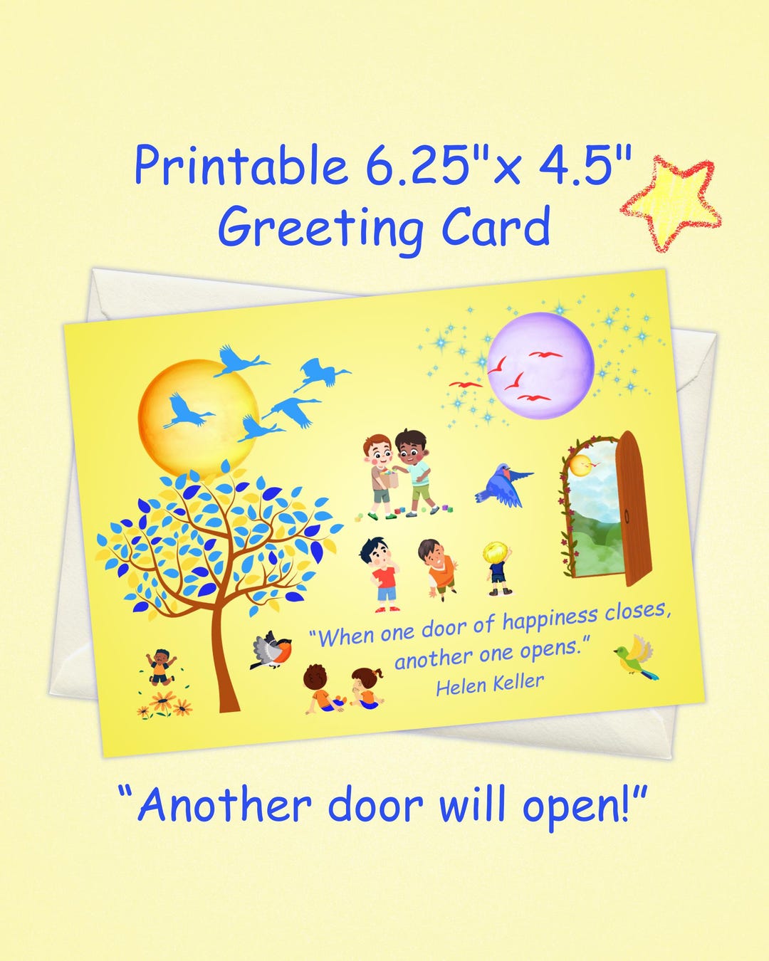 Kids Inspirational Greeting Card, Printable Encouragement Card ...
