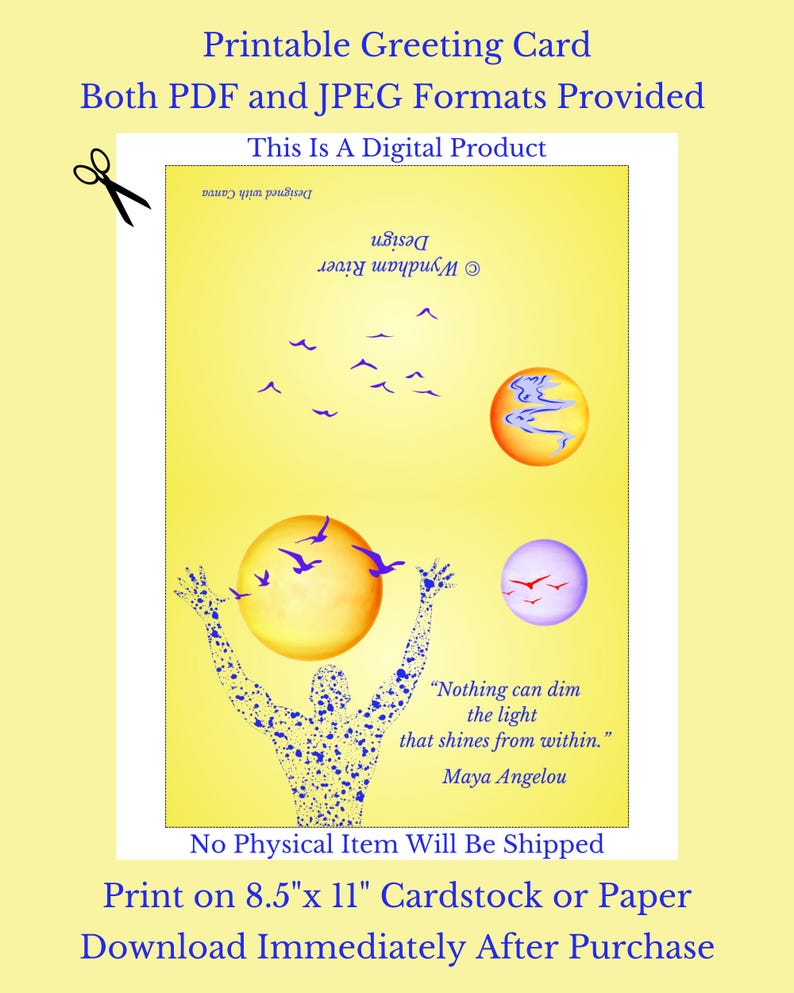 Inspirational Greeting Card, Maya Angelou Quote (digital Download) - Etsy