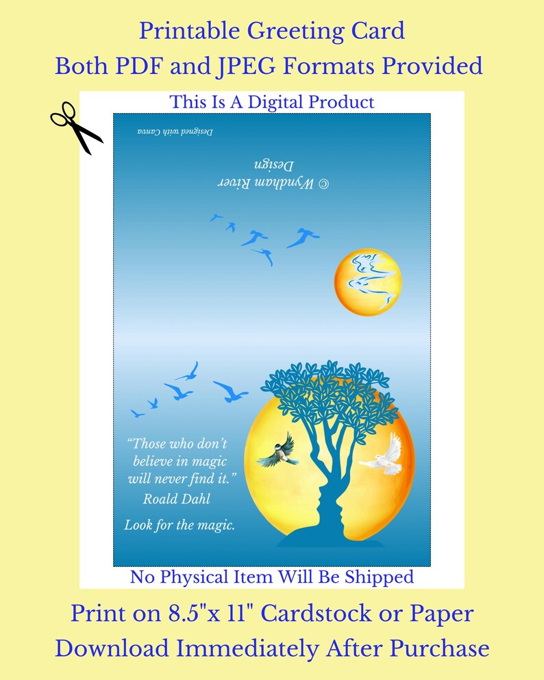 Digital Download Greeting, Writing Card, Note Card, All Occasion Card ...