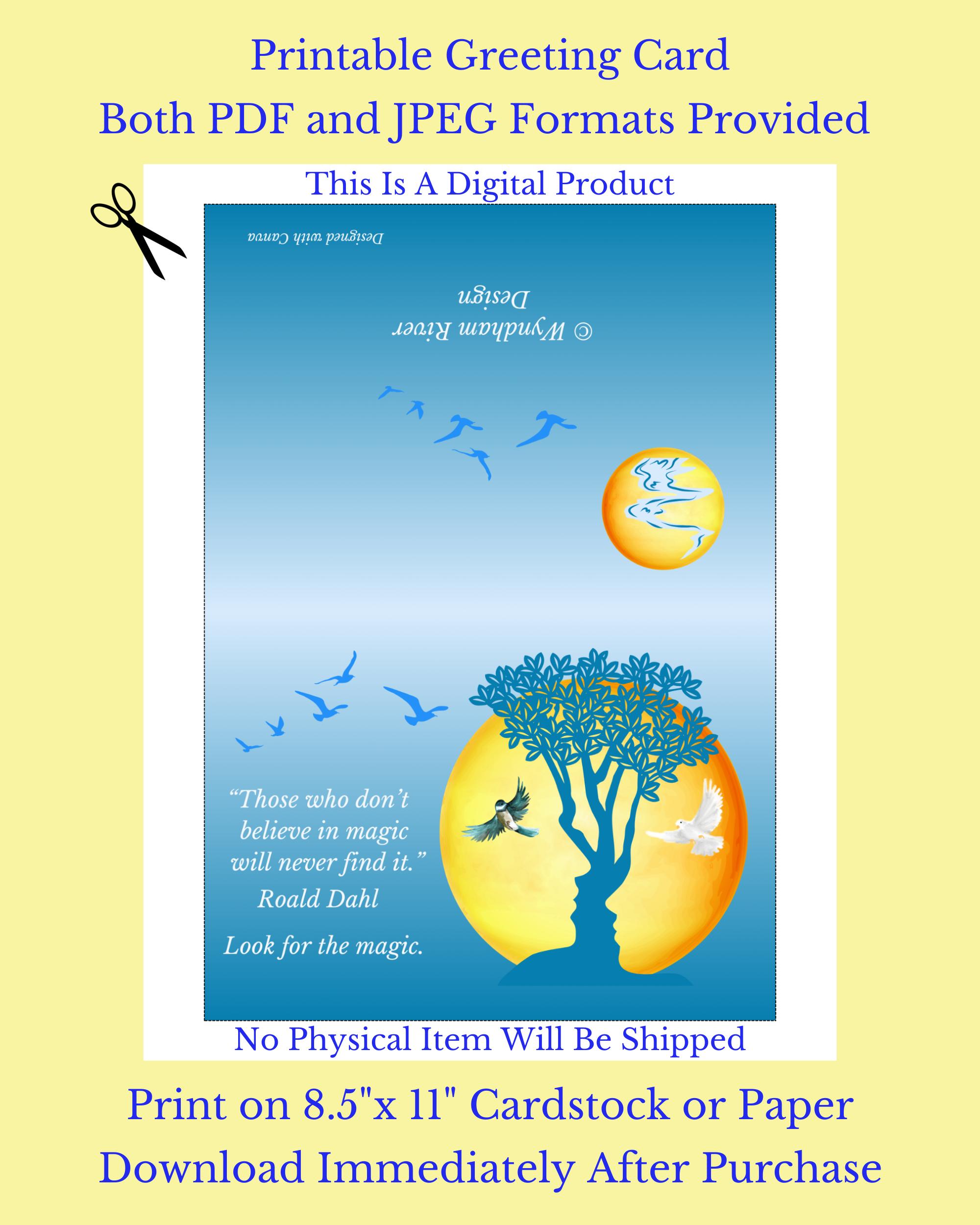 Digital Download Greeting, Writing Card, Note Card, All Occasion Card ...