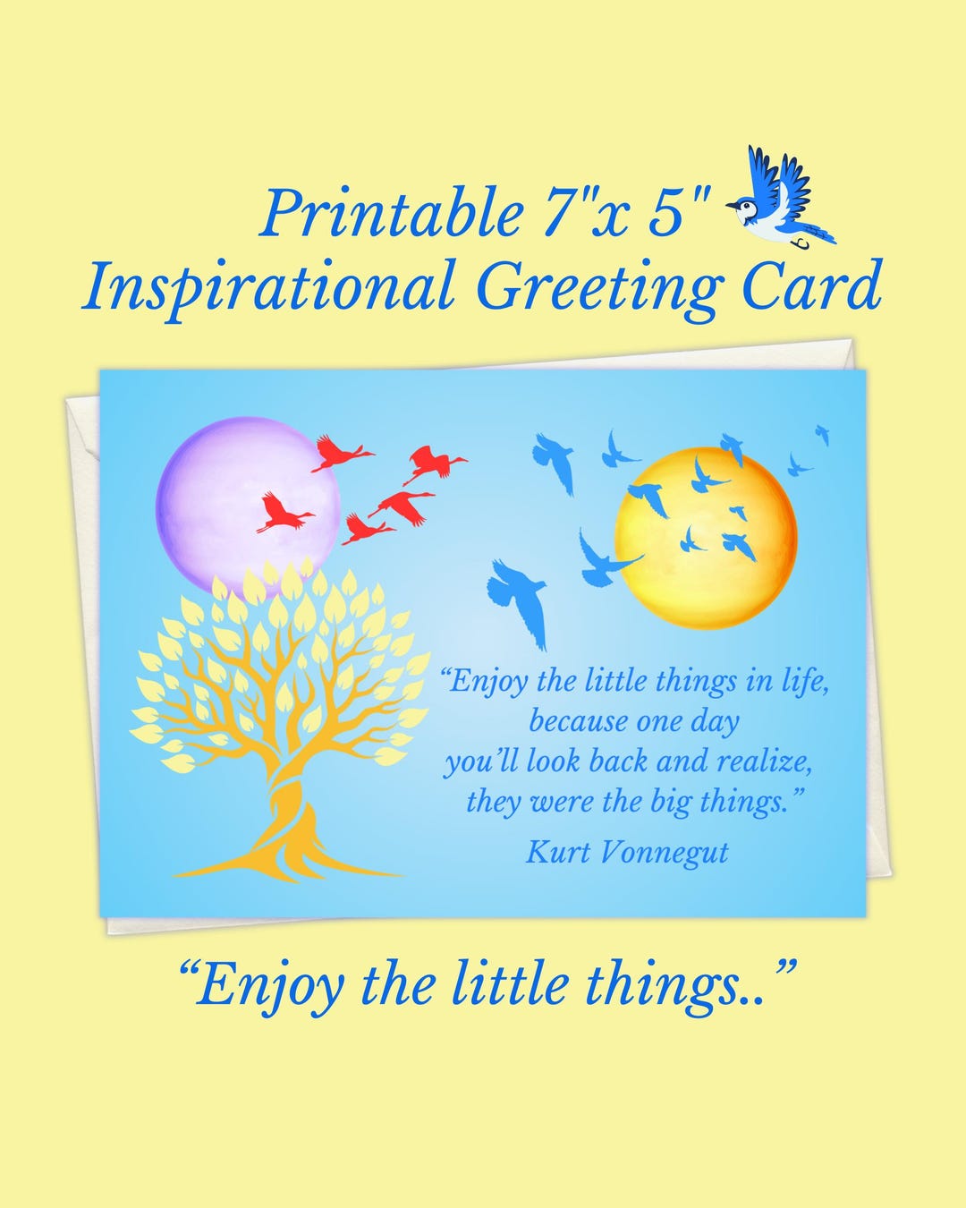 Inspirational Greeting Card, 7x5, Printable Stationery (digital ...