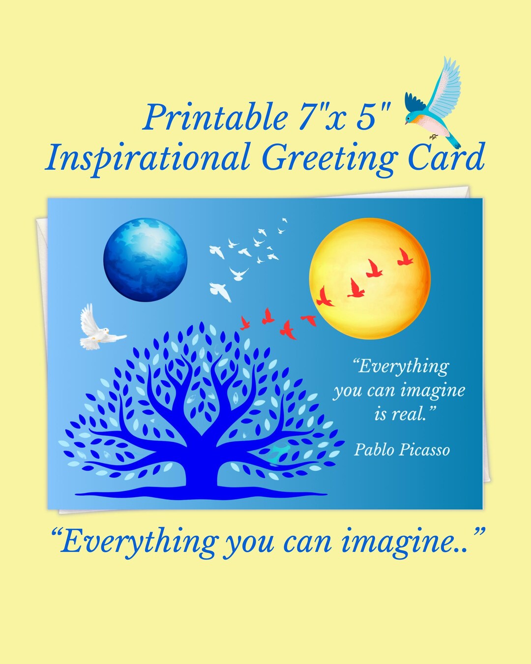 Inspirational Greeting Card, 7x5, Printable Stationery, Encouragement ...