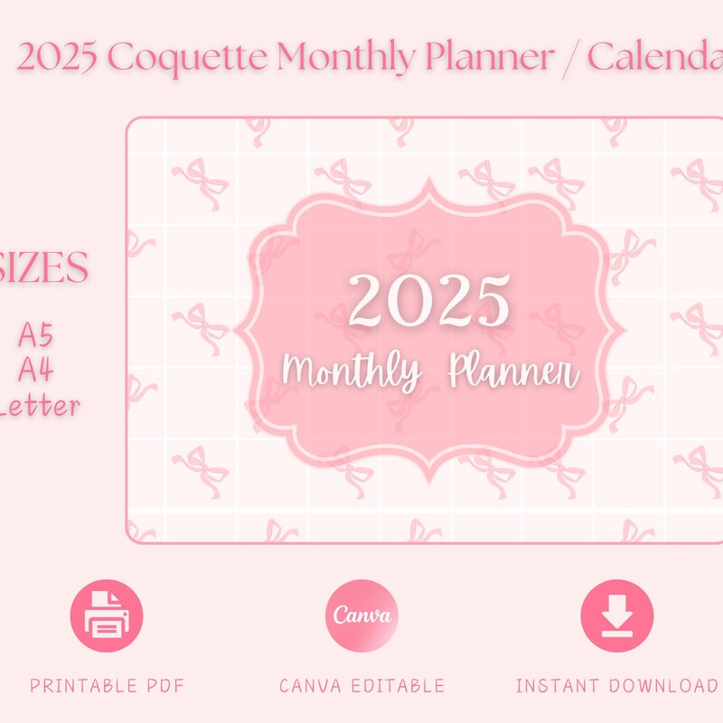 Coquette Calendar 2025 - Etsy