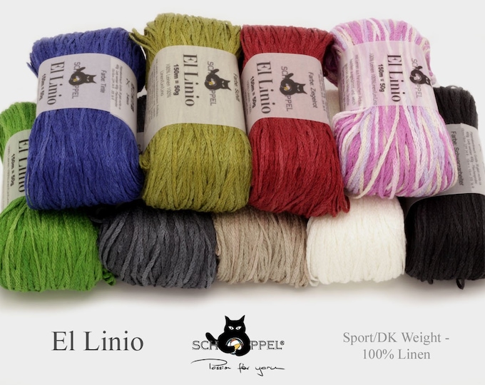 El Linio Yarn by Schoppel-wolle- 100% Linen- Dk Weight- 164 Yds/ Ball ...