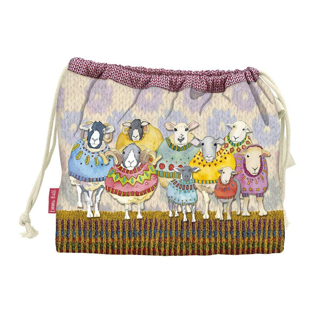 Colorful Sheep Wearing Sweaters Drawstring Field Project Bag, Tote ...