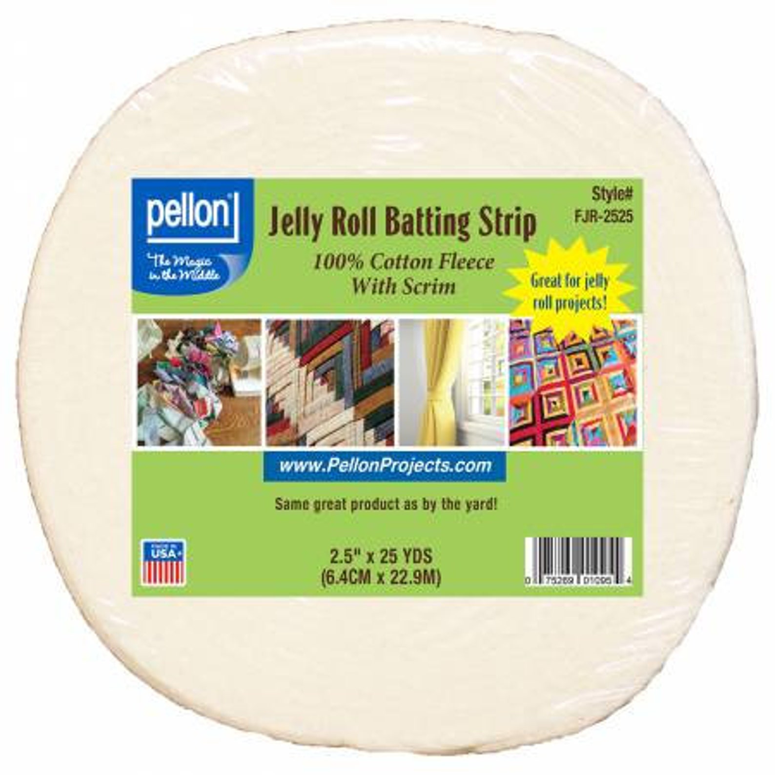 Pellon 100% Cotton Fleece Batting With Scrim Jelly Roll Strip 2.5in X ...