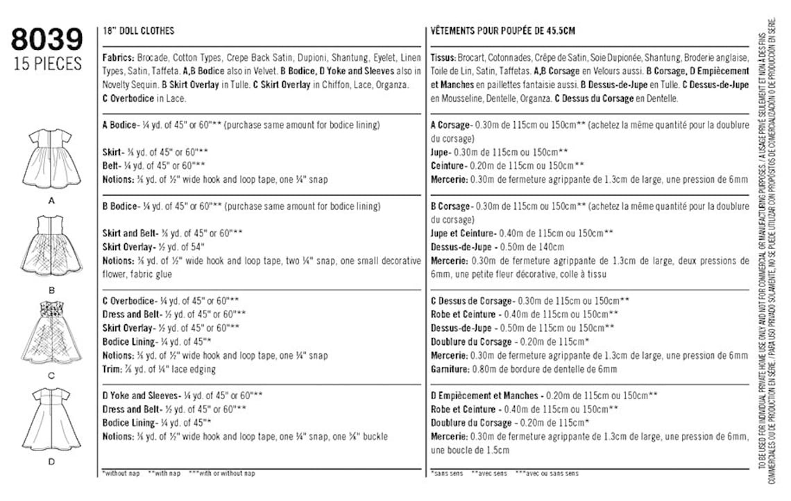 Simplicity Pattern 8039/S0172 AMERICAN GIRL Doll Sewing - Etsy