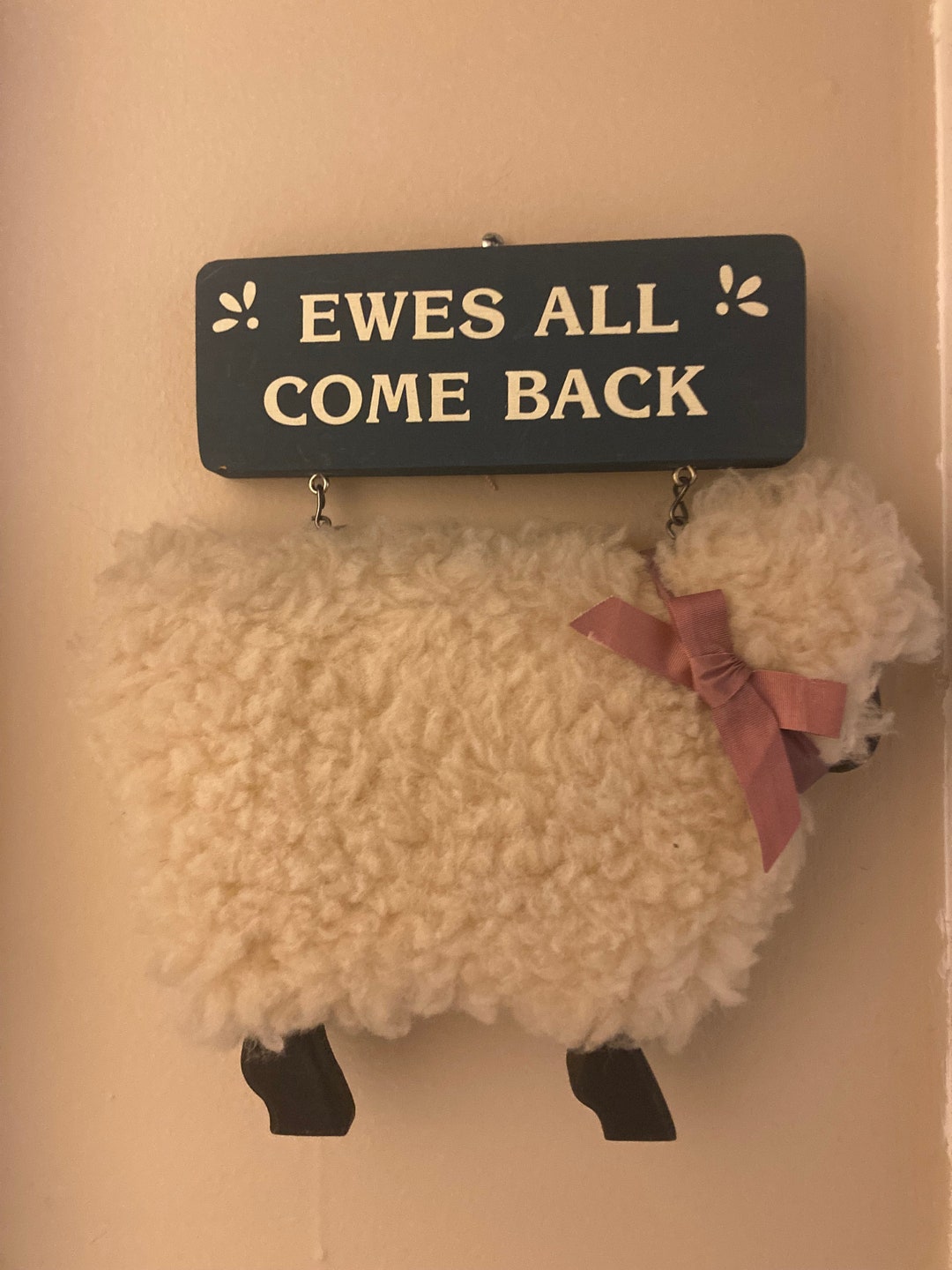 Vintage, Primitive, Farmhouse, Woolly Sheep, Sign “ewes All Come Back ...
