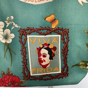 Frida Kahlo Colorful Blue Tote Bag, Book Bag, Market Bag, Heavy Duty Viva Frida - Etsy