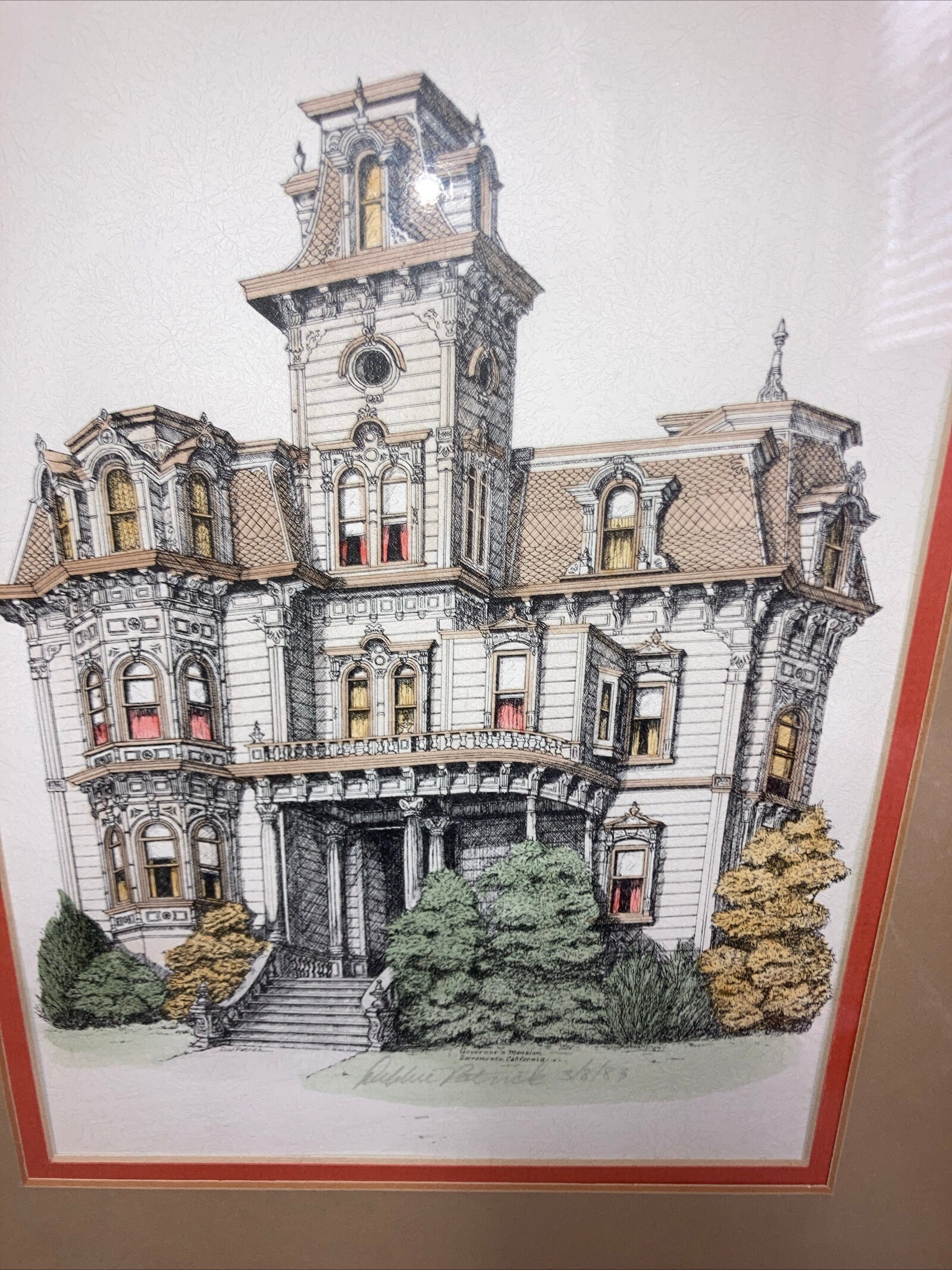 Debbie Patrick Color Art Print Victorian Governors Mansion Sacramento ...