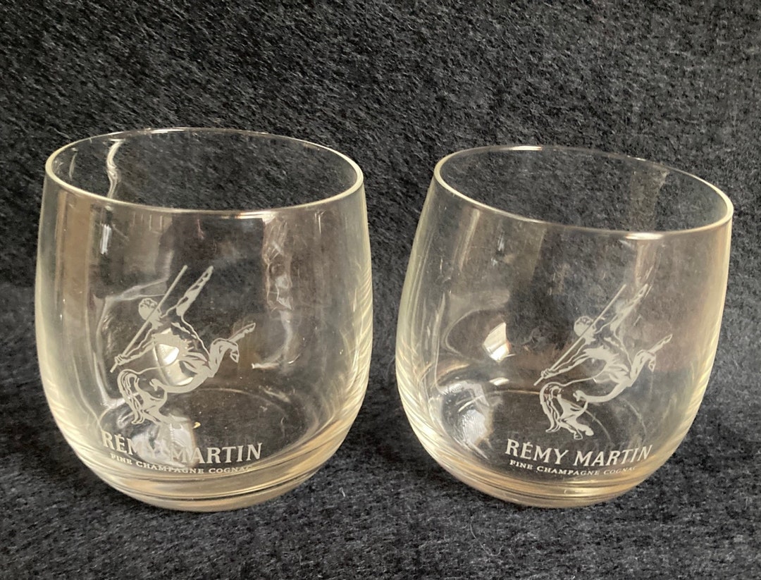 Remy Martin Etched Glasses Fine Champagne Cognac Glasses Nice Set of 2 ...