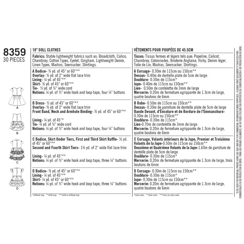 Simplicity Pattern 8359/D0680 AMERICAN GIRL Doll Sewing | Etsy