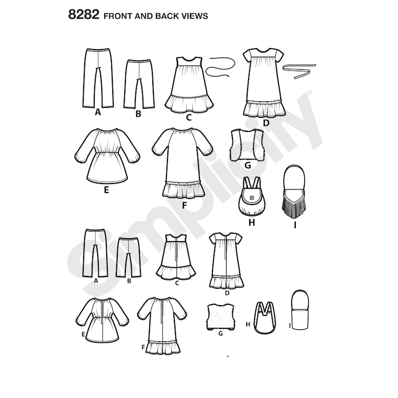 Simplicity Pattern 8282/D0541 AMERICAN GIRL Doll Sewing - Etsy