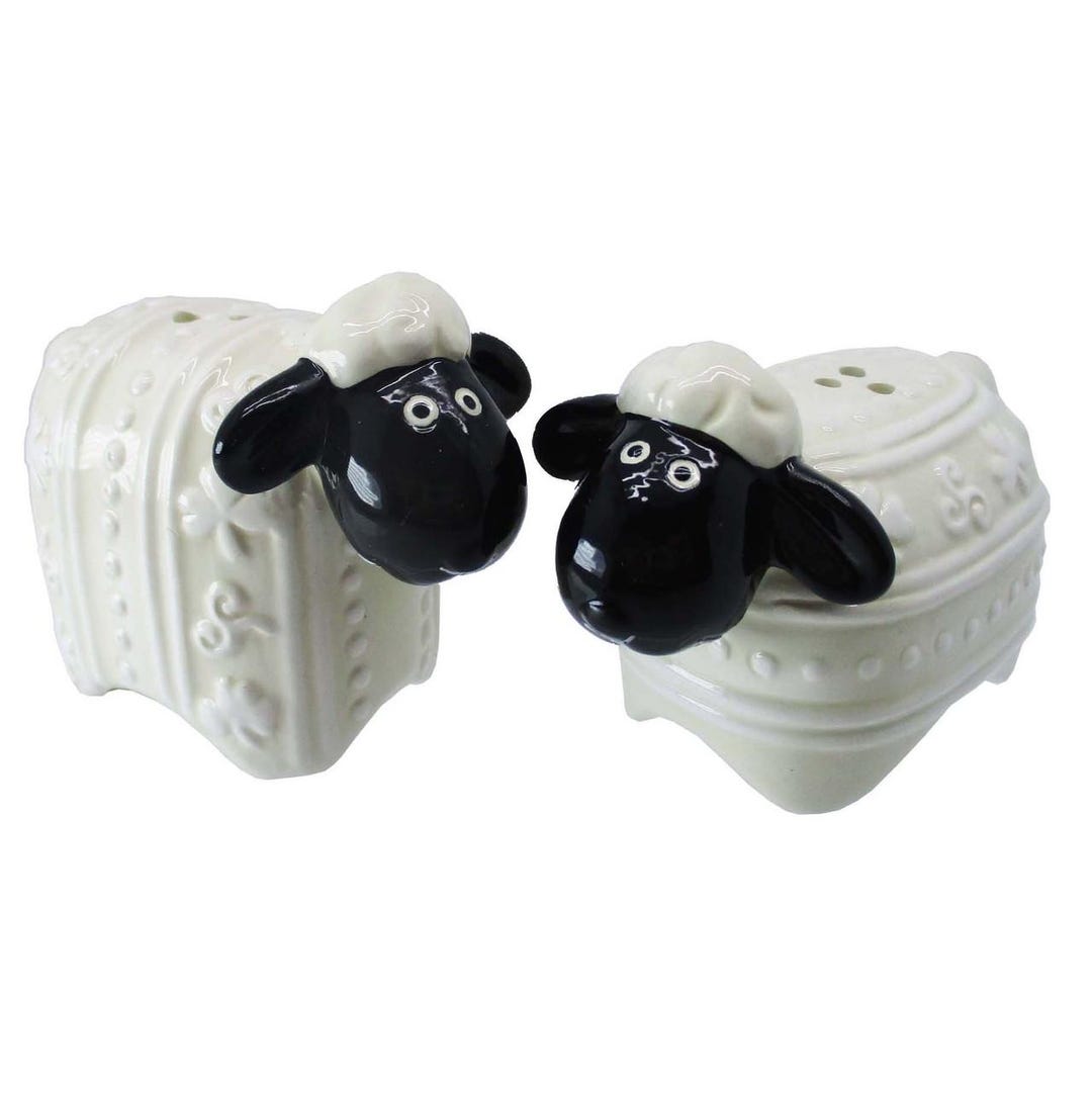 Sheep Salt and Pepper Shakers- Easter/ Spring Table- Ceramic- Woolly ...