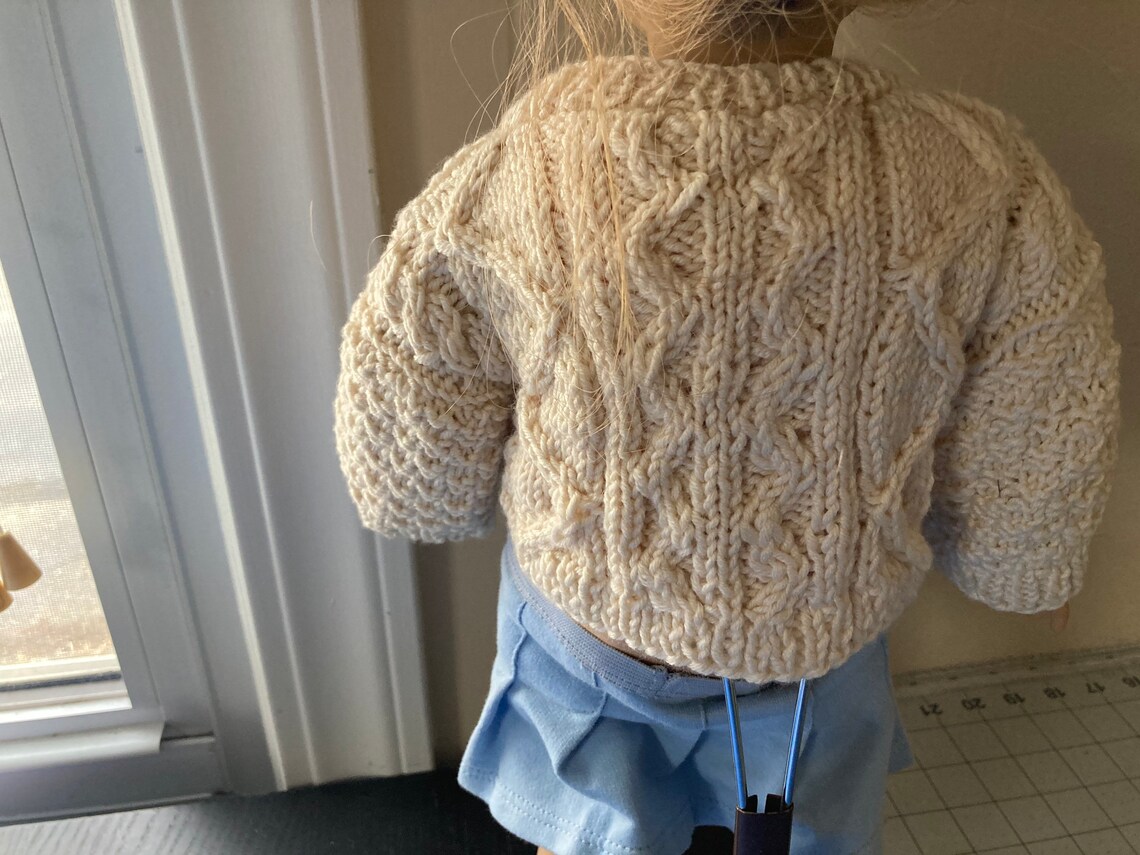 Irish Sweater Aran Cardigan Knitting Kit for American Girl - Etsy