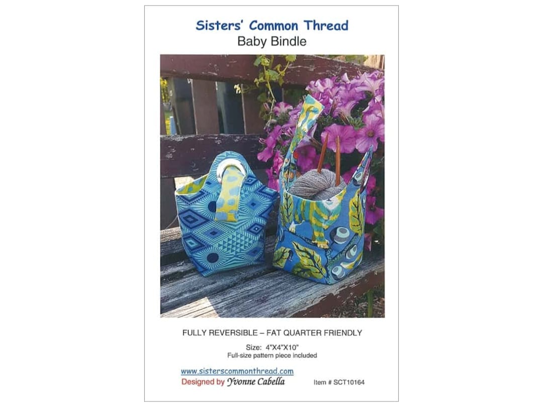 Baby Bindle Bag Project Bag W/ Grommet Tote Sewing Pattern Reversible ...