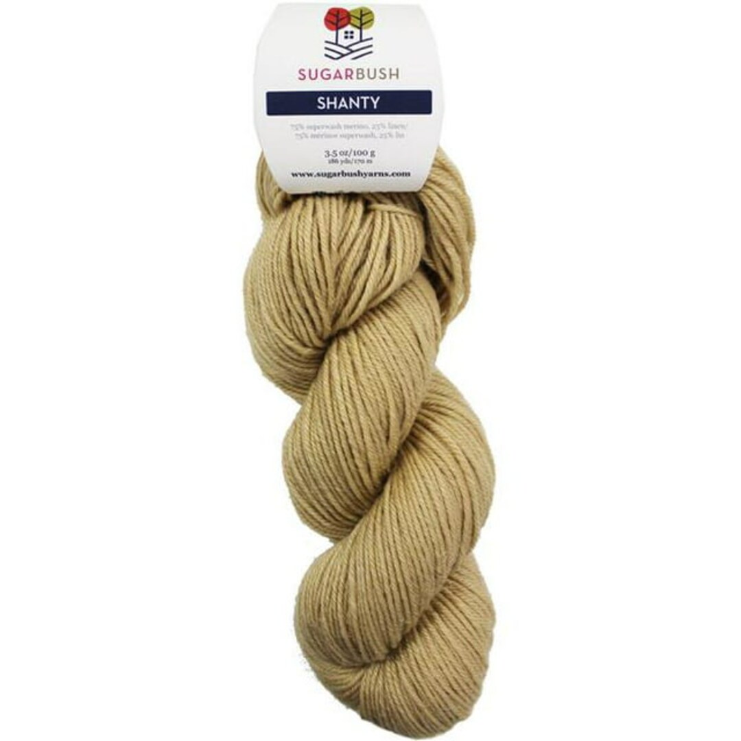 Linen/ Merino Blend Yarn- Sugarbush Shanty- Color 1504 Sandy Shore, 186 ...