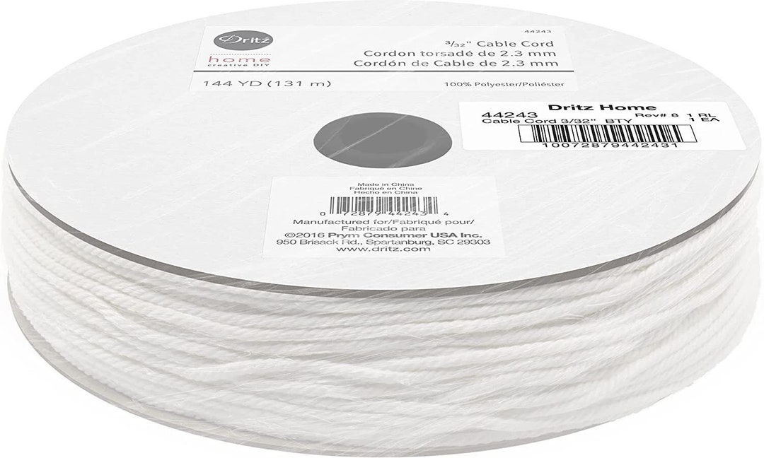 3/32 Polyester Welt Cord Piping Trim Sewing Crafts Macrame Rope Cording ...