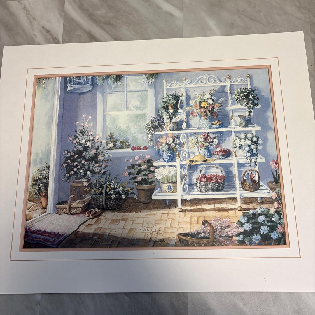 Joy Evans "garden Room" Lithograph on Matte Paper - Signed/ Numbered ...