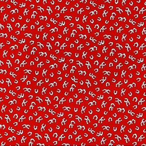 Red Horseshoe Cotton Fabric by Michael Miller- Cowboys, Rope, Western ...