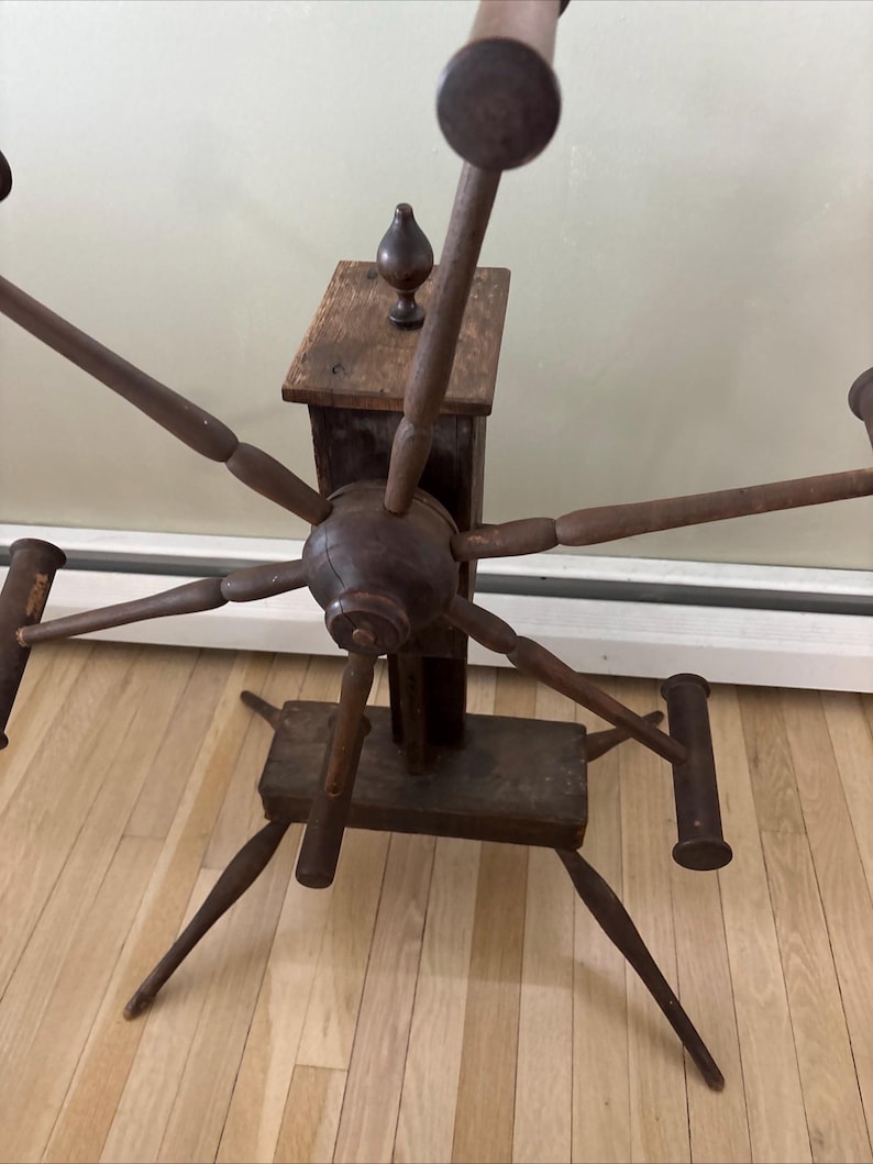 ANTIQUE YARN WINDER Spinners Weasel Wooden Skein Wool Winder Rare ...