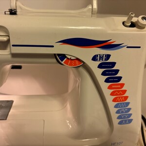 New Home Janome Compact Sewing Machine Model HF107 Working W/ Extras ...