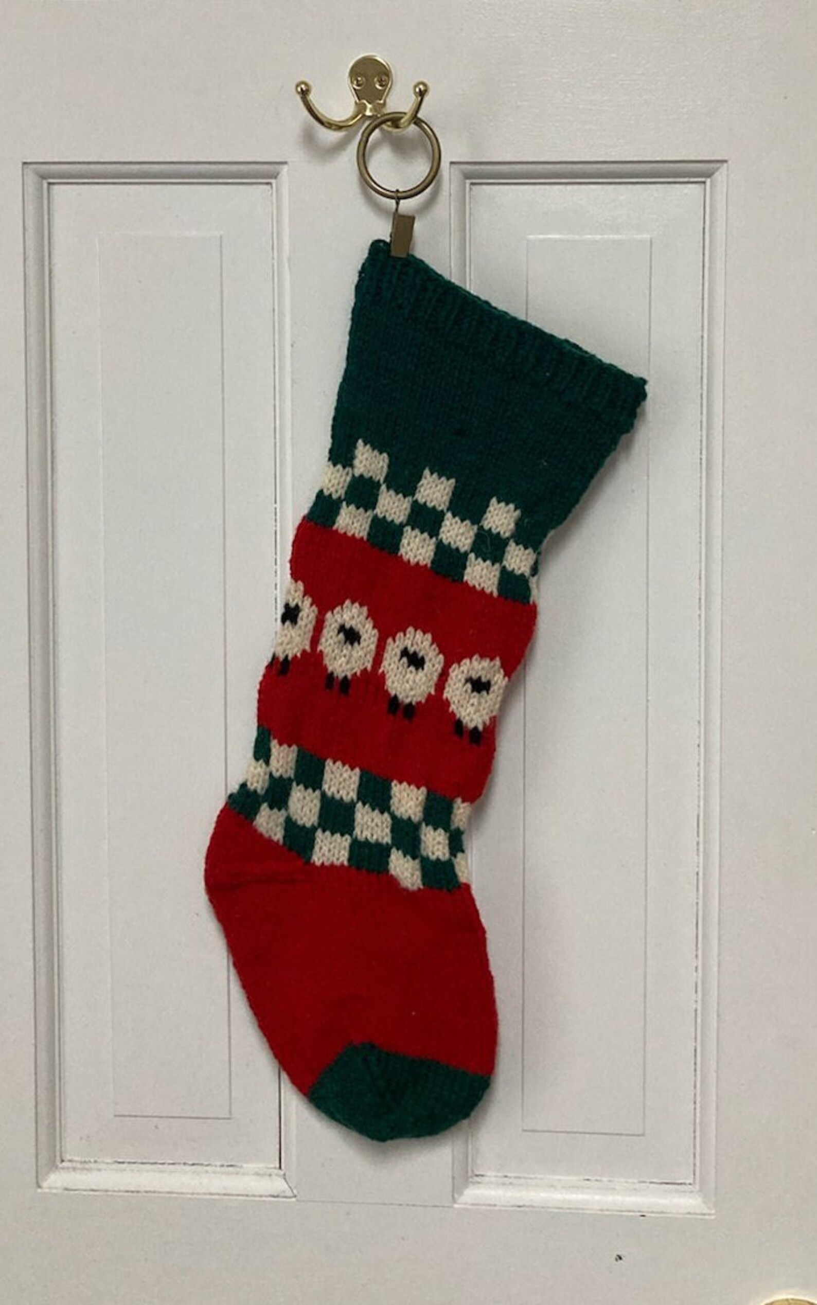 Sheep Christmas Stocking Knitting Pattern- Farmhouse, Folk Art ...