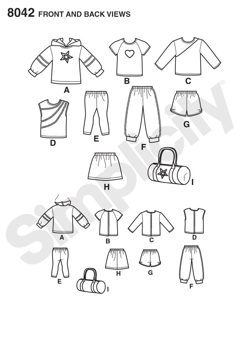 Simplicity Pattern 8042/ S0171 AMERICAN GIRL Doll Sewing Patterns- 4 ...