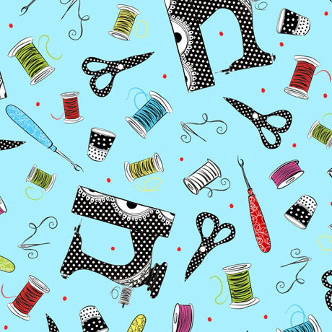 SEW SASSY Fabric Scissors Thread Thimbles Needles Tossed - Etsy