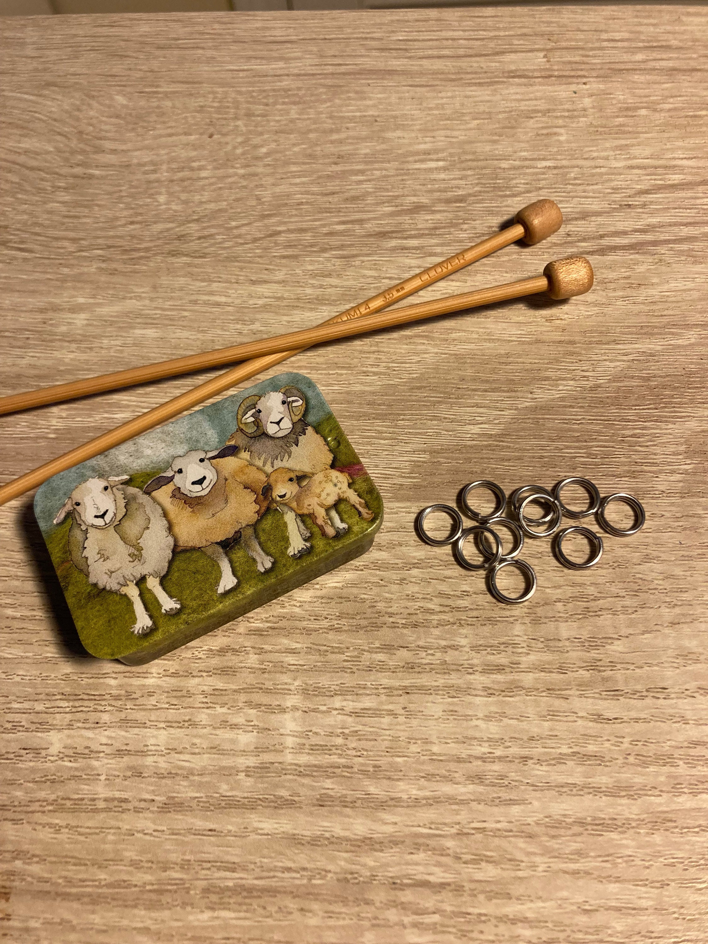 Stitch Markers in Sheep Storage Tin- Adorable! - Etsy