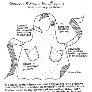 Church Ladies Apron Pattern A Reversible Apron With Personality - One ...