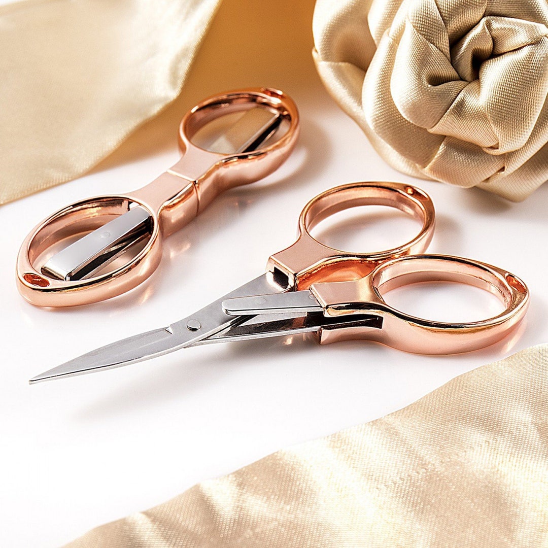 Rose Gold Folding Scissor- Great for Travel, Perfect Gift for Crafter ...