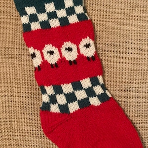 Sheep Christmas Stocking Knitting Pattern- Farmhouse, Folk Art ...