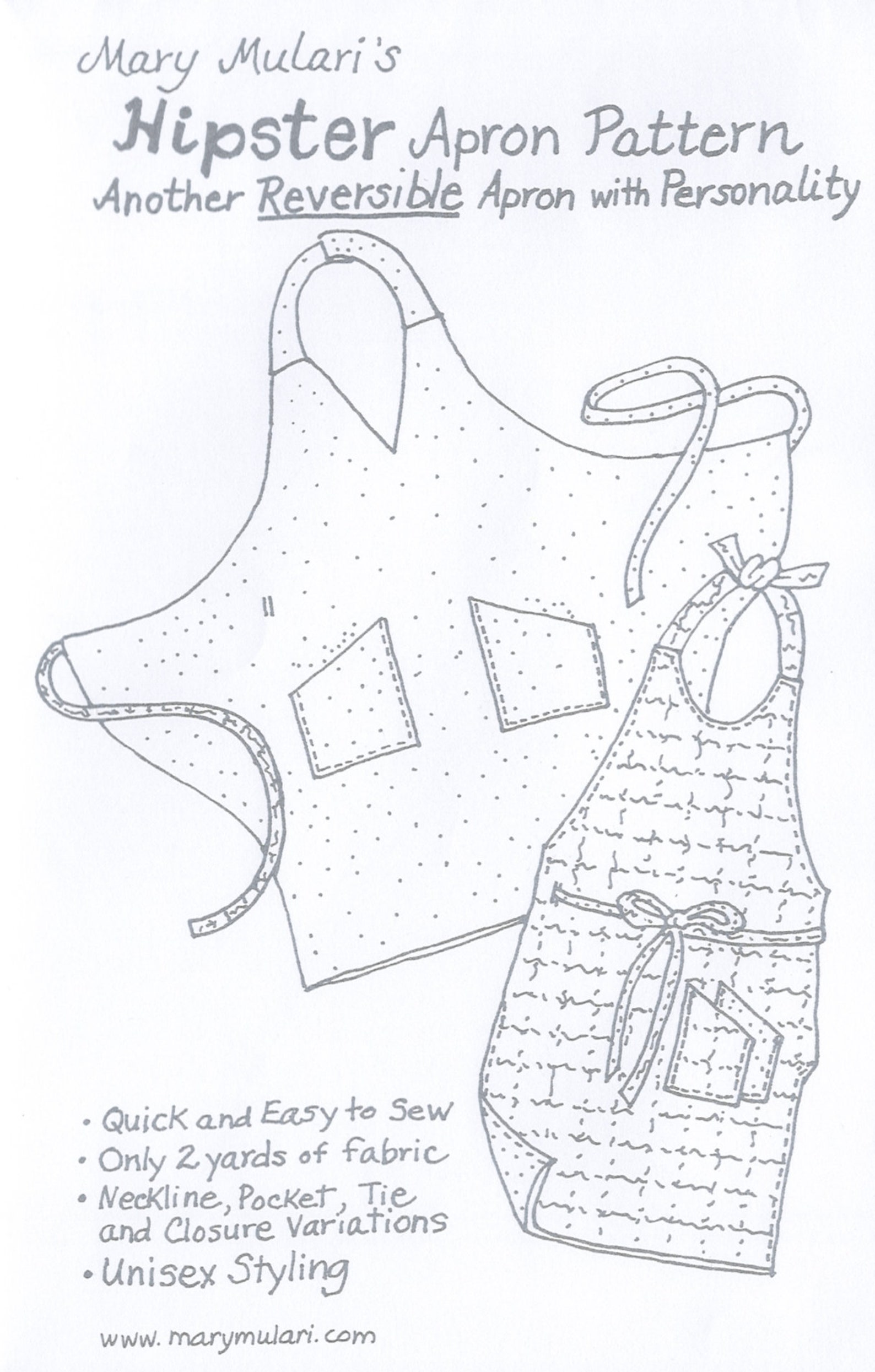 Mary's Productions Mary Mulari Hipster Apron Pattern, Sew Easy ...