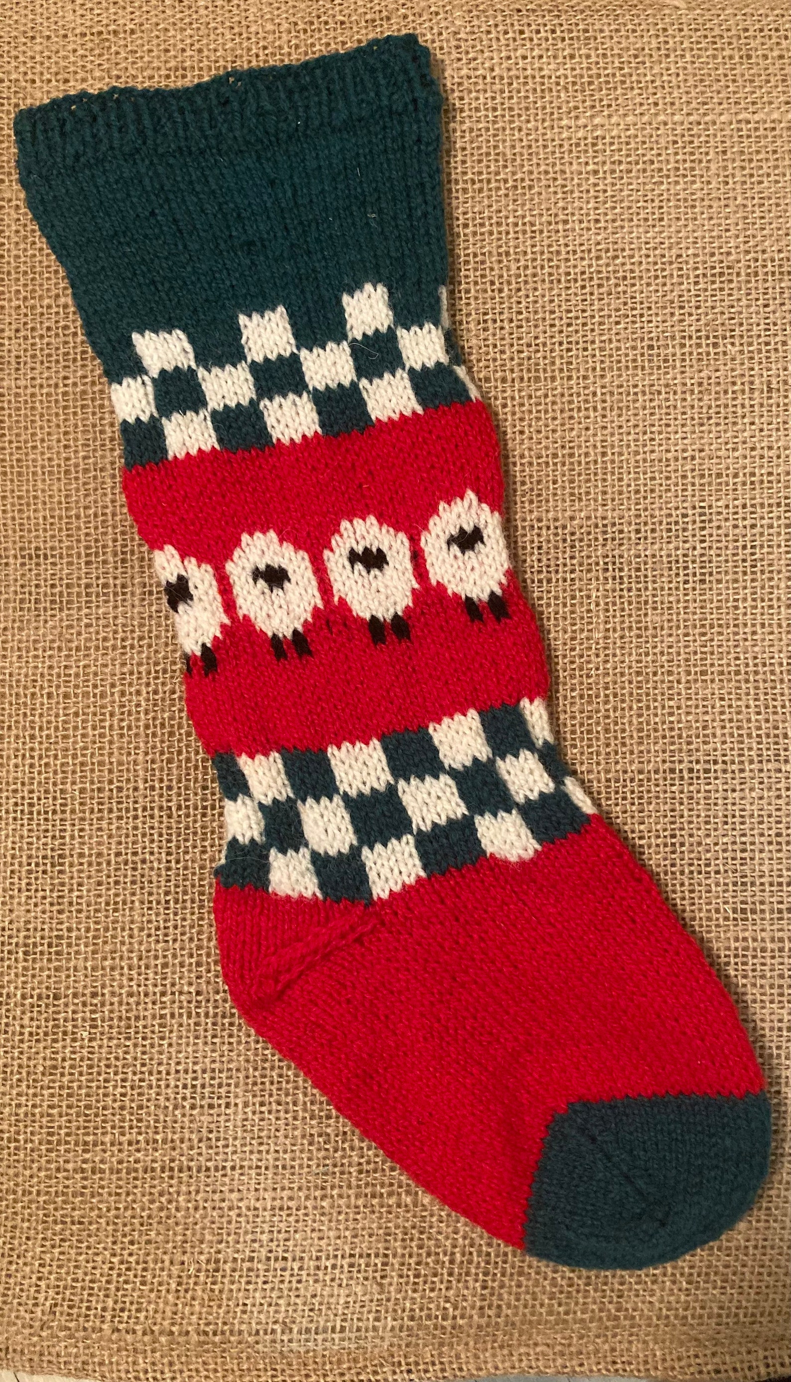 Sheep Christmas Stocking Knitting Kit. Includes Yarn, and Pattern ...