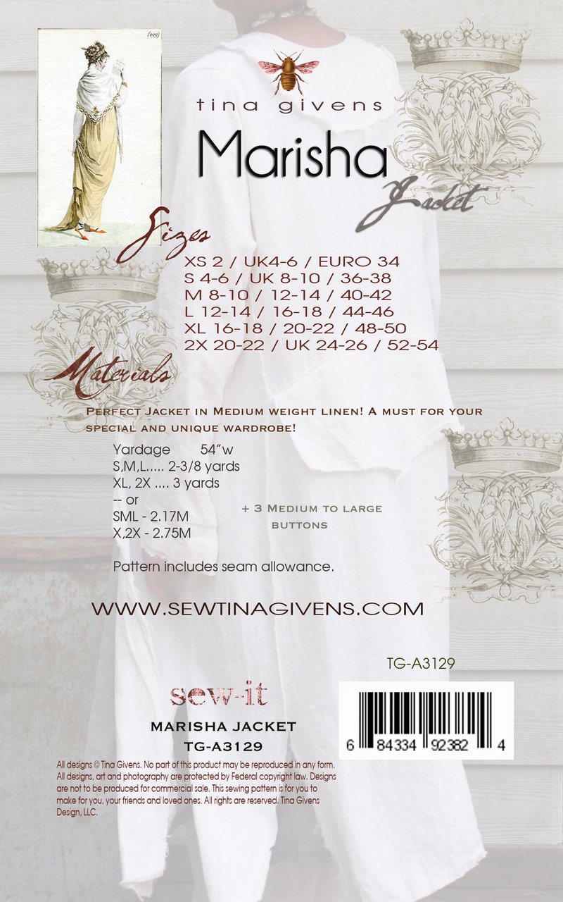 Marisha Jacket TG-A3129 Sewing Pattern by Tina Givens | Etsy