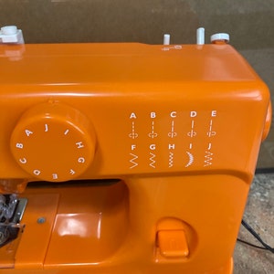 Janome New Home Sewing Machine Orange Blaze 525B (TESTED & WORKS) W ...