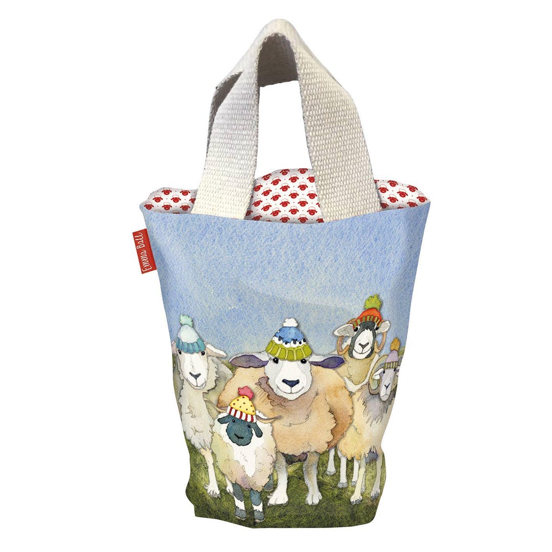 Flock of Sheep Wearing Knit Hats- Small Bucket Bag- Knitting/ Crochet ...