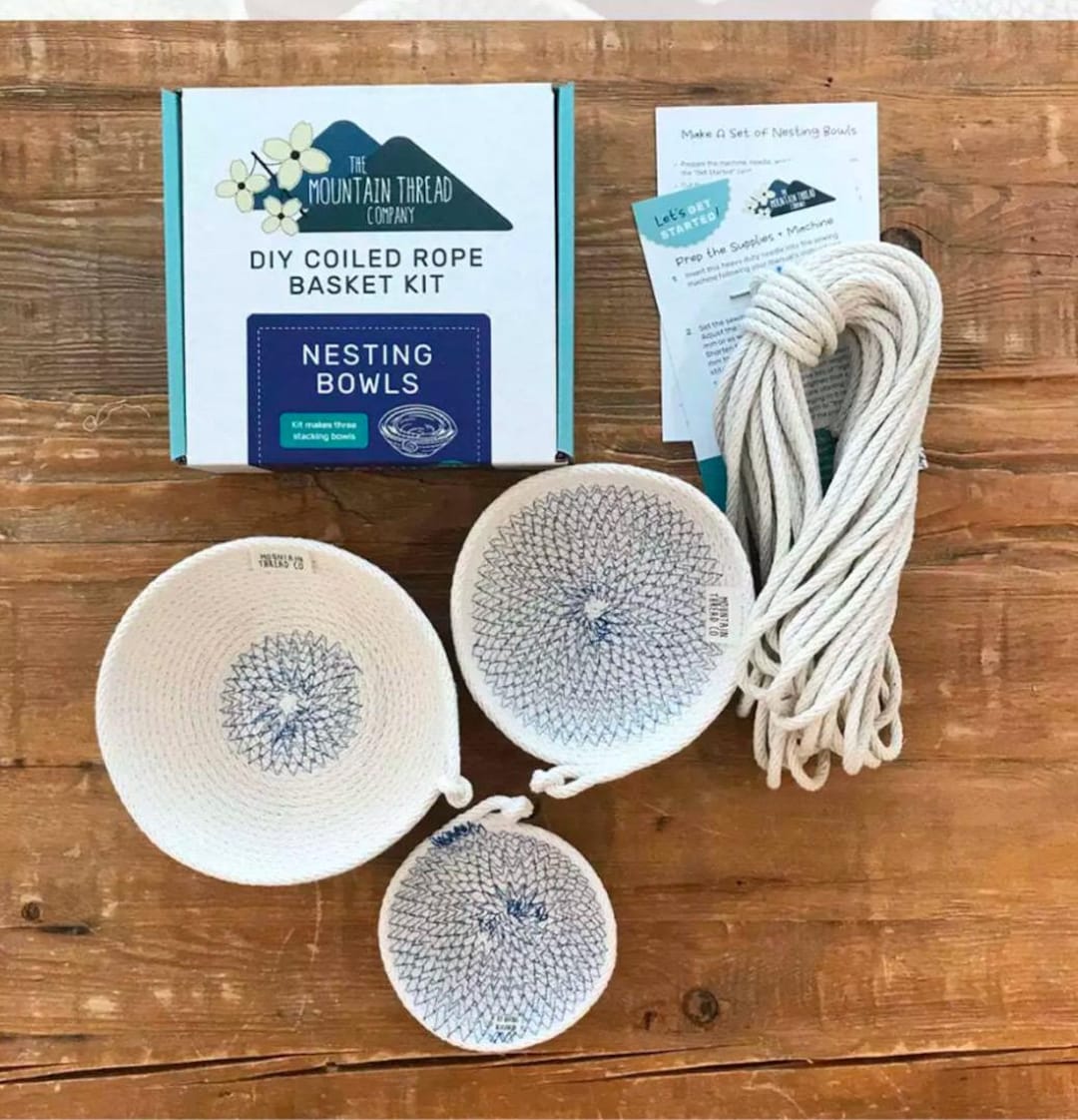 Mountain Thread Co. - Coiled Rope Kit- Makes 3 Stacking Nesting Bowls ...