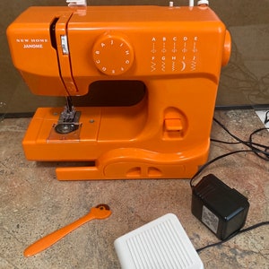 Janome New Home Sewing Machine Orange Blaze 525B TESTED & WORKS W ...