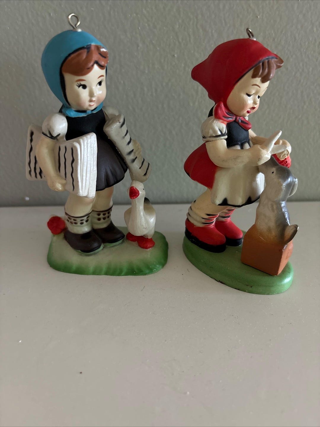 Vintage Plastic Hummel Like Ornaments Kurt Adler Set of 2! Very Rare ...