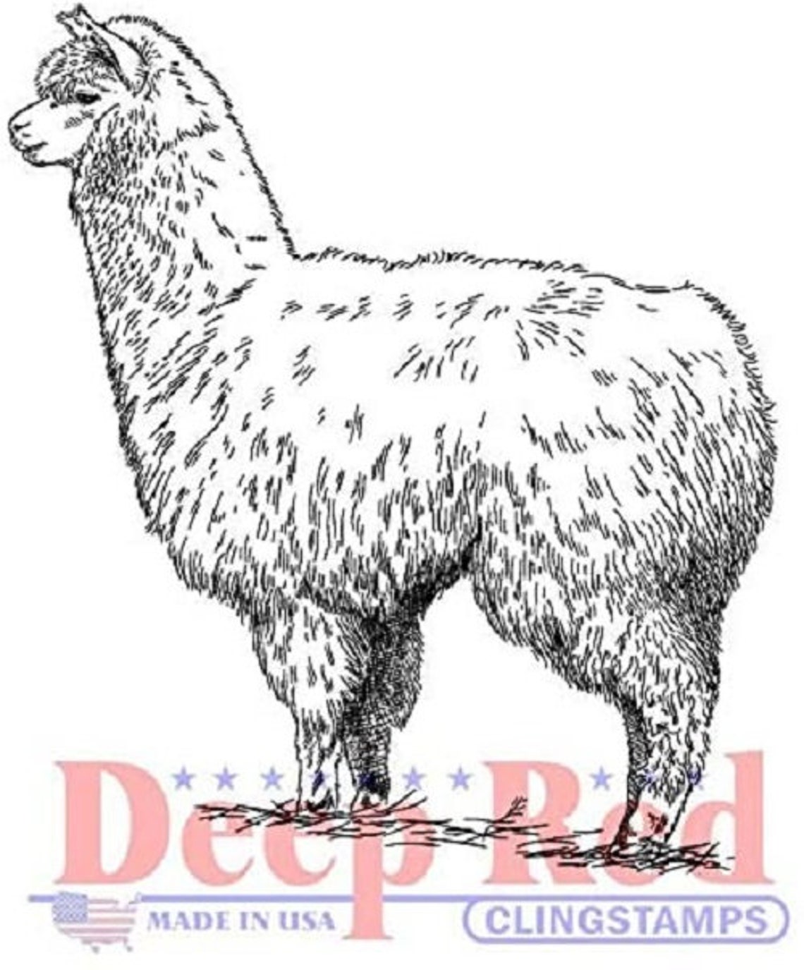 Deep Red Cling Stamp 2"x1.8" Alpaca Llama Scrapbooking, Card Making ...