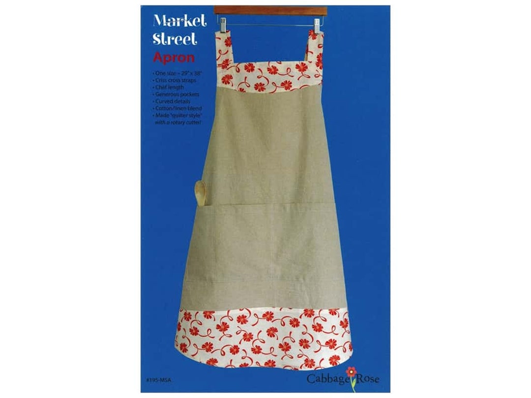 Cabbage Rose Market Street Apron Pattern - Crossback, No Ties, Slip On ...