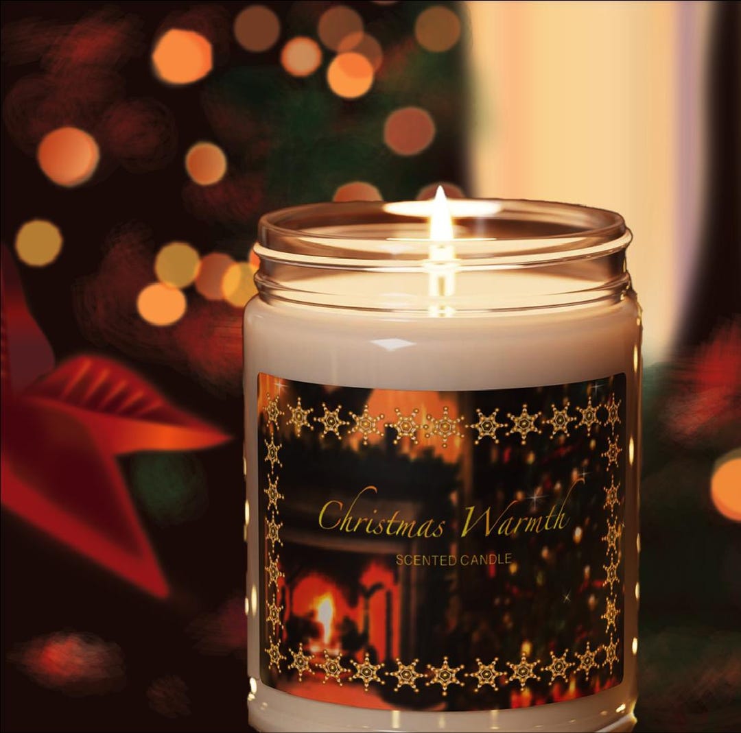 Christmas Warmth Scented Candle, Holiday Home Decor Gift, Festive ...