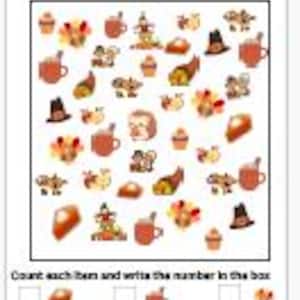 Thanksgiving I Spy Counting, Thanksgiving Activity Page, Classroom ...