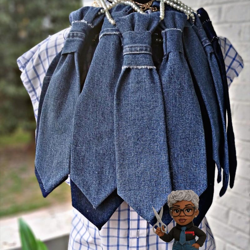 Jean Tie Necklace - Etsy