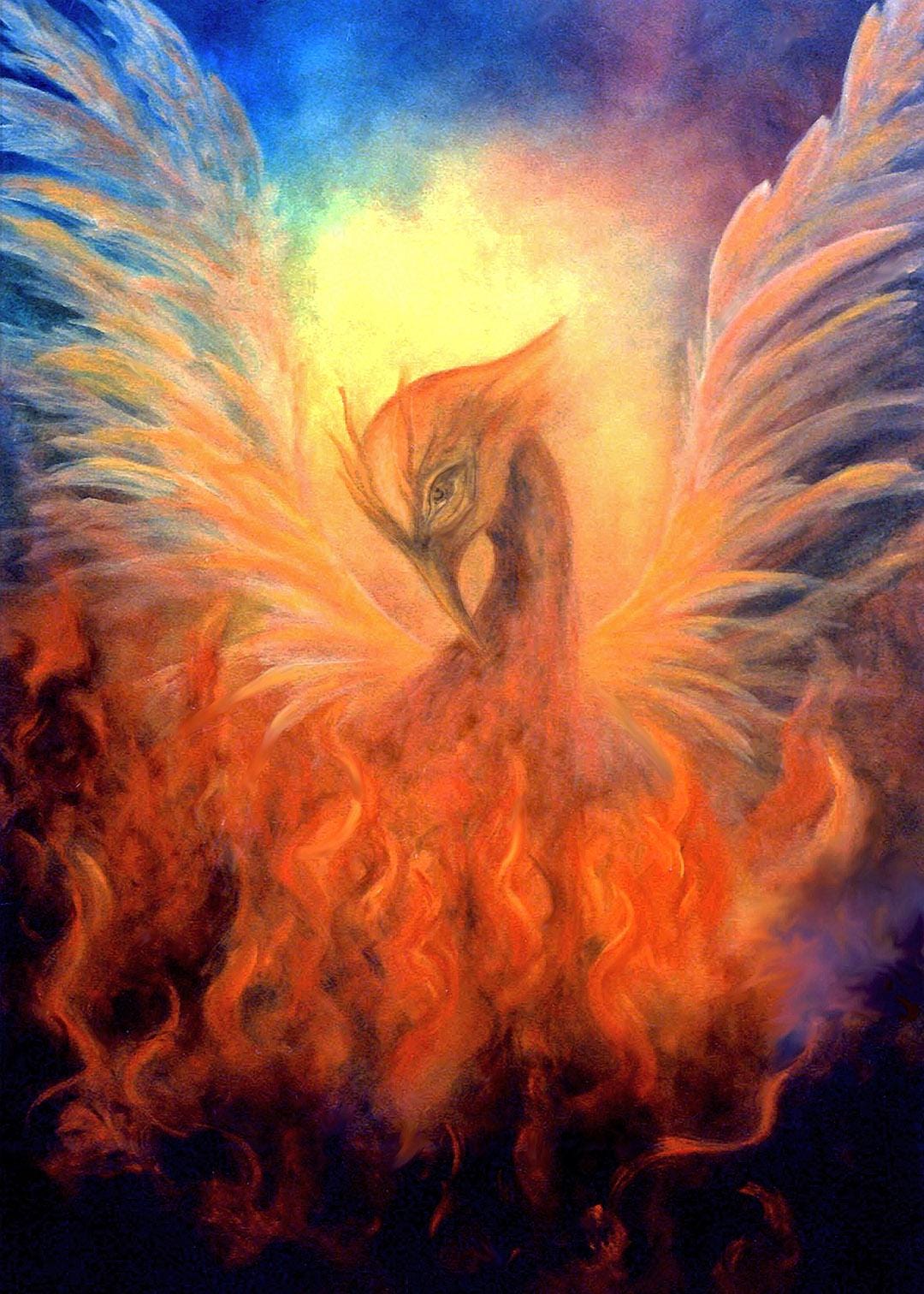 Phoenix Rising Art Print – Fiery Mythical Bird Wall Art | Beautiful ...